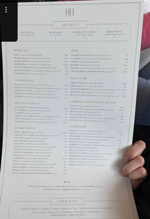 Menu for RH Rooftop NYC? | View elegant dishes and dining at RH New York